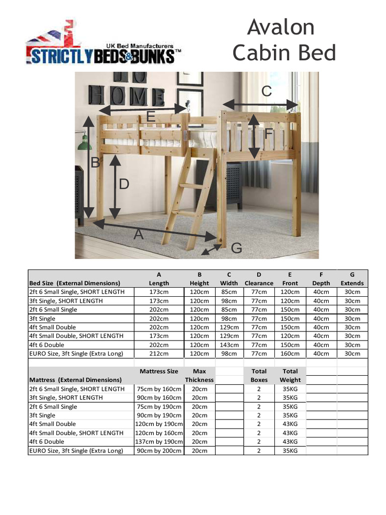 avalon-cabin-bed | PDF | Furniture