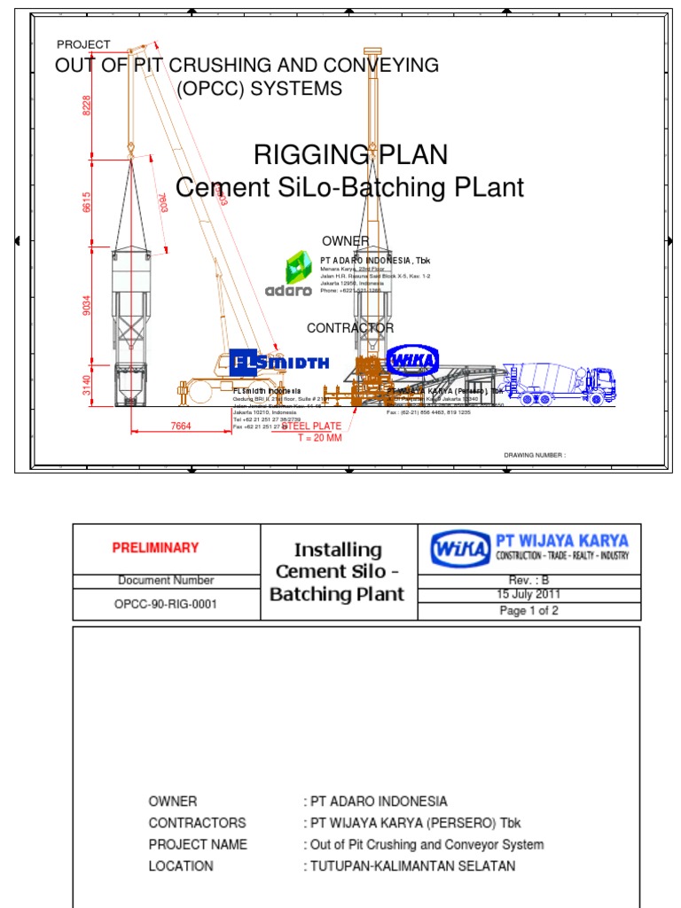 Rigging Plan Cement Silo+Crane 45 | PDF | Crane (Machine) | Risk