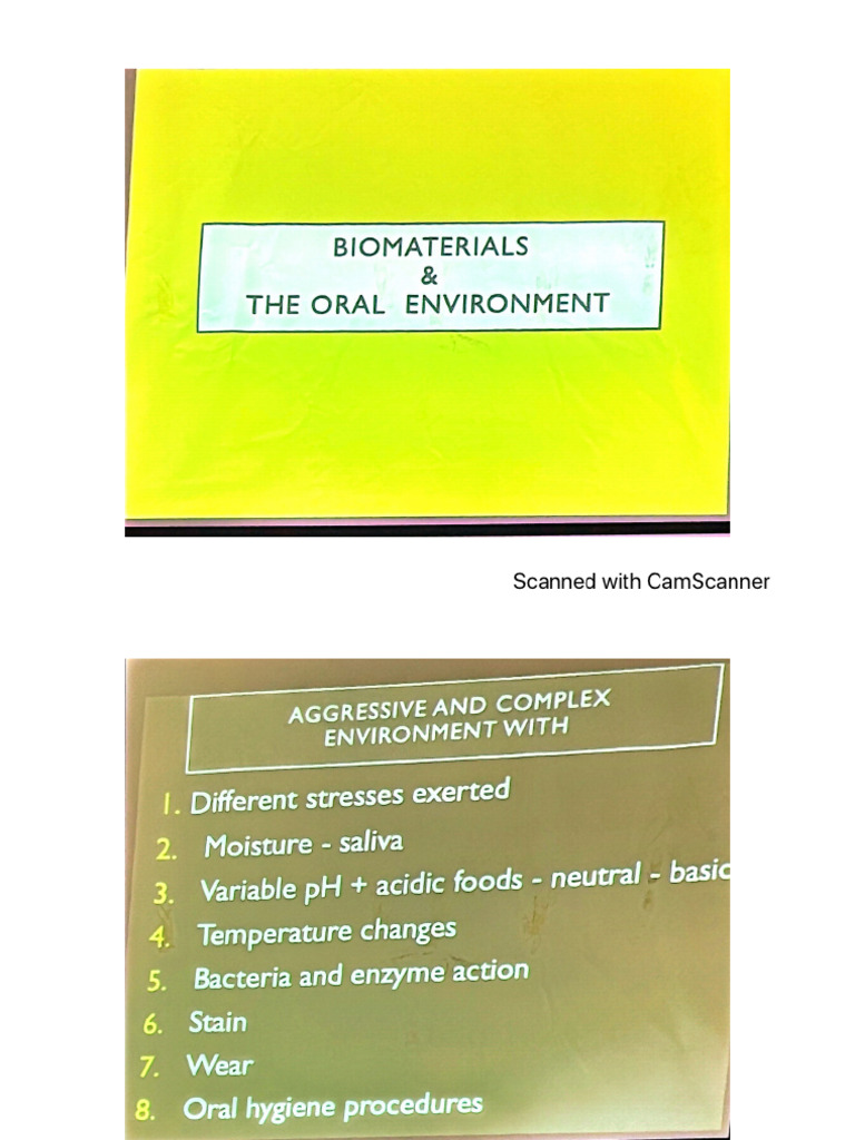 3) Biomaterial and Oral Environment | PDF