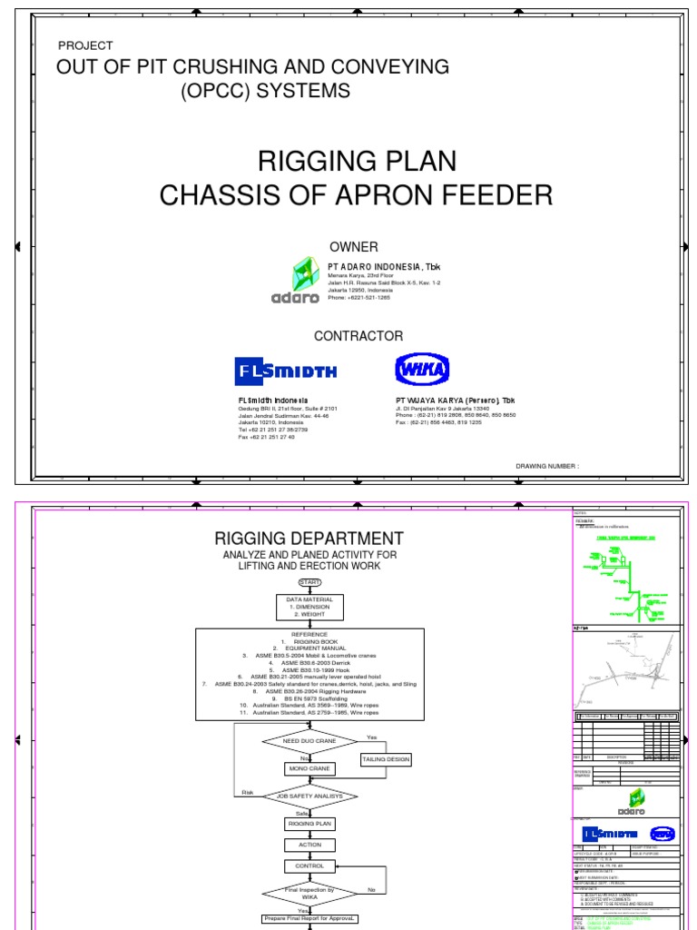 Rigging Plan Chassis of Apron Feeder | PDF | Crane (Machine ...