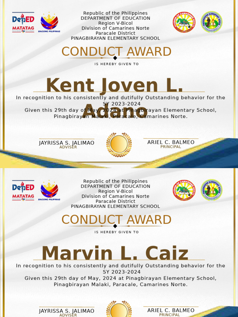 Conduct Award | PDF | Government | Public Administration