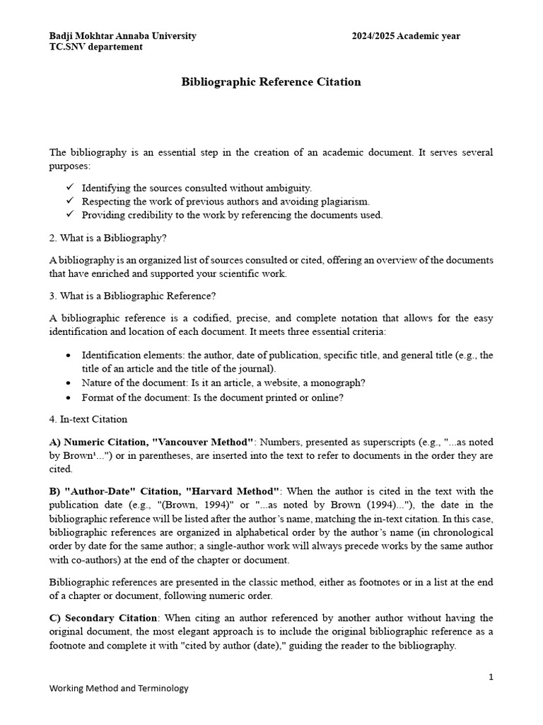 Bibliographic Reference Guidelines | PDF | Citation | Bibliography