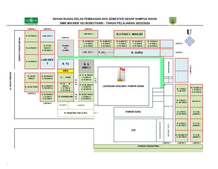 Denah Pembagian KHS 2 Kampus 1 | PDF