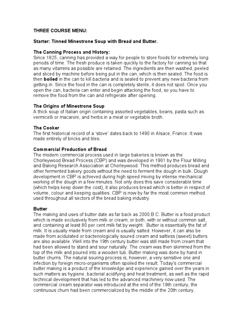 Three Course Menu | PDF | Breads | Pasta