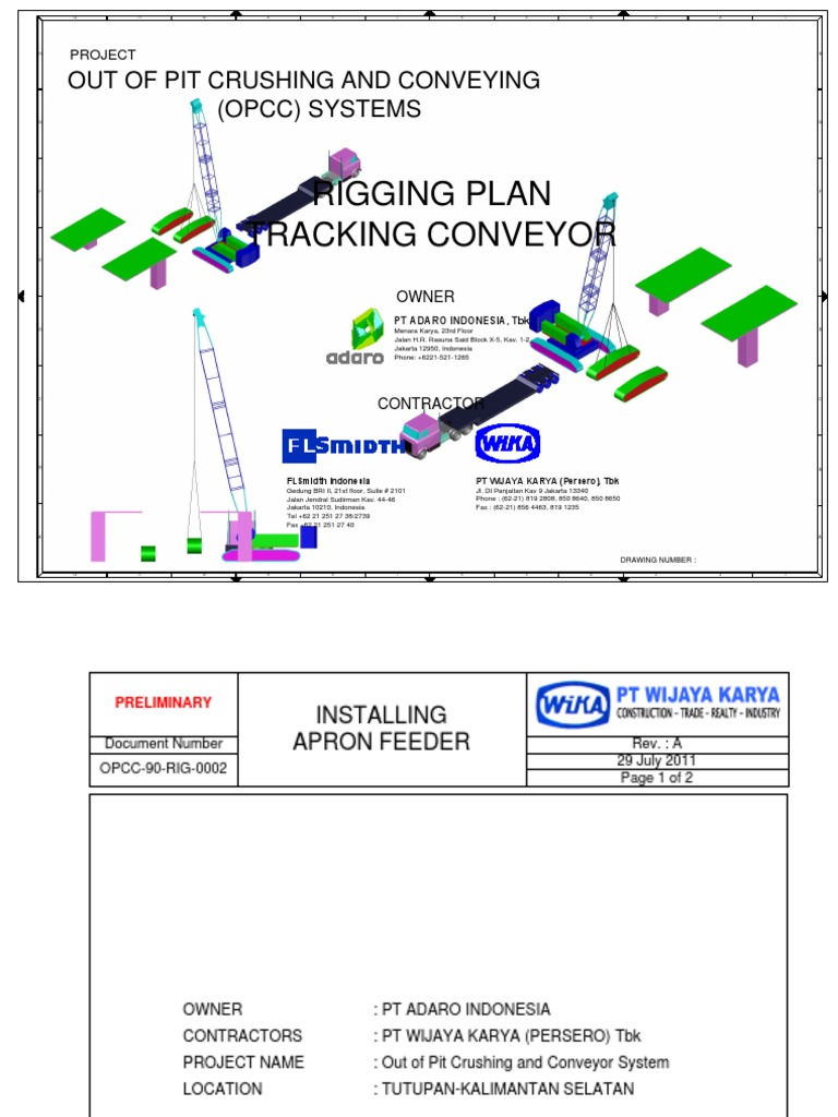 Rigging Plan for Conveyor Installation | PDF | Crane (Machine ...