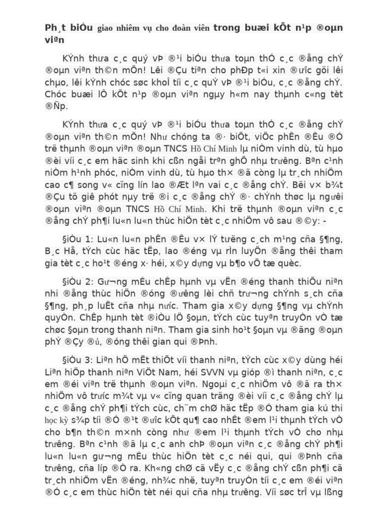 Bai Phat Bieu Giao Nhiem Vu Cho Doan Vien | PDF