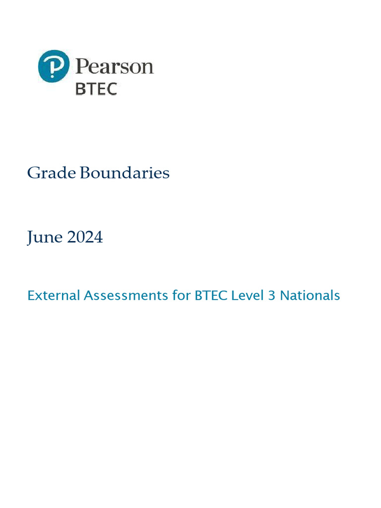 Btec Grade Boundaries June 2024 l3 Nationals | PDF | Technology & Engineering
