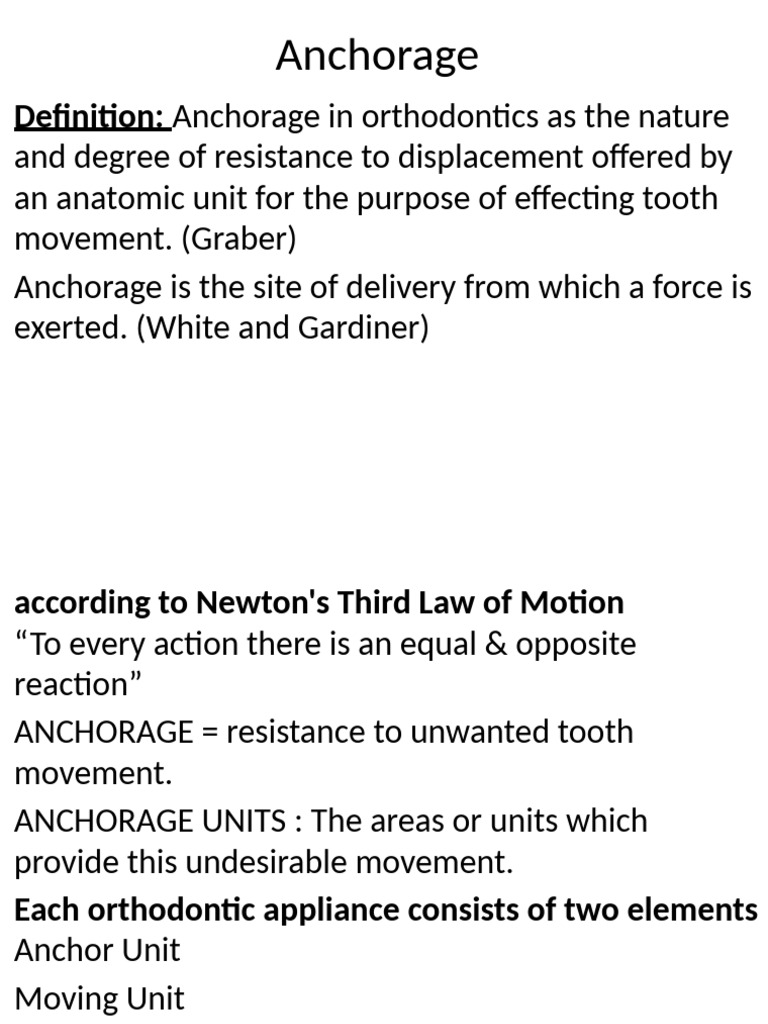 Anchorage Final | PDF | Tooth | Orthodontics