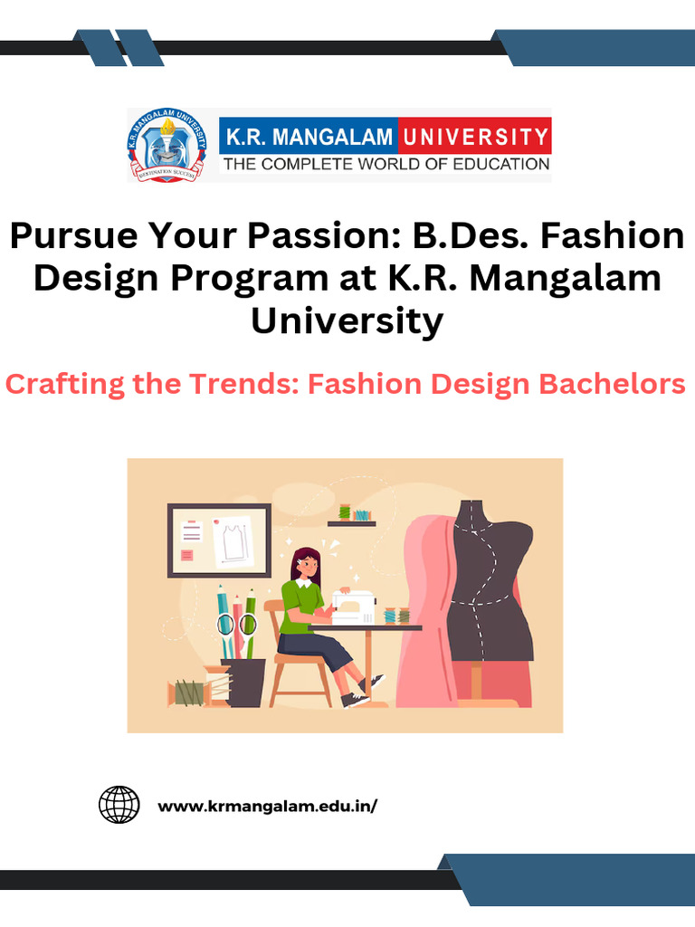 B.Des. Fashion Design at K.R. Mangalam | PDF