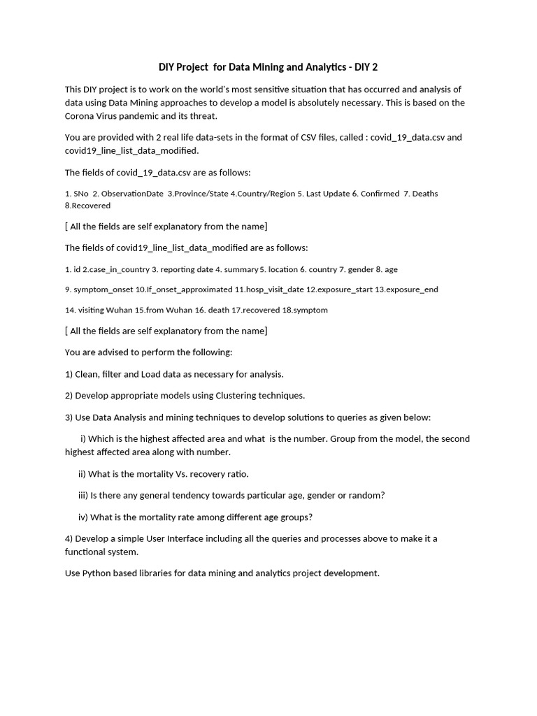 DIY Project - Data Mining and Analytics2 | PDF