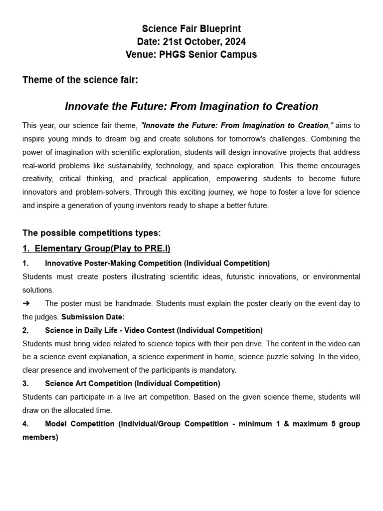 Science Fair 2024 | PDF | Science | Creativity