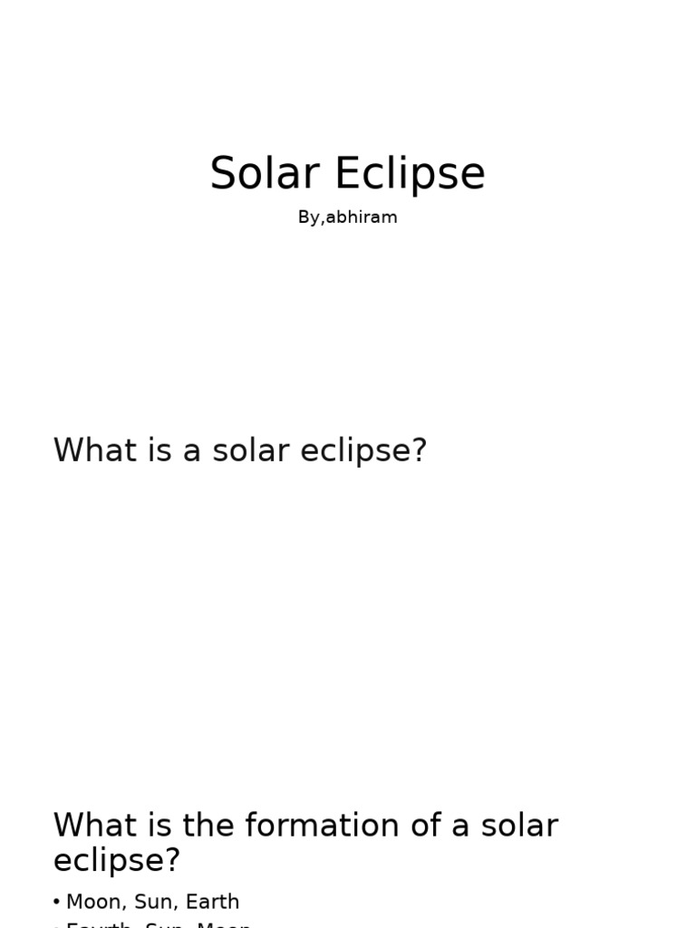Solar Eclipse | PDF