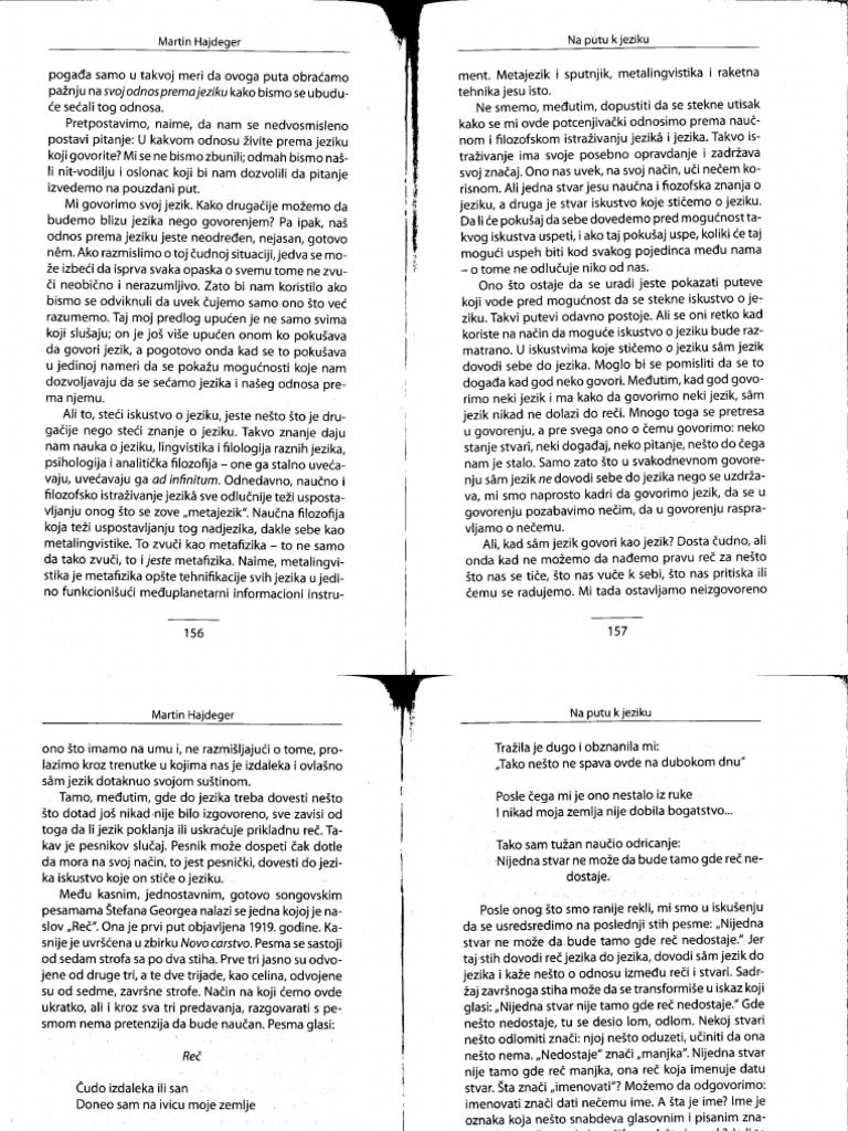 Hajdeger - Na Putu K Jeziku III | PDF