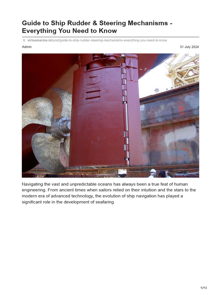 Virtuemarine - Nl-Guide To Ship Rudder Amp Steering Mechanisms - Everything You Need To Know ...