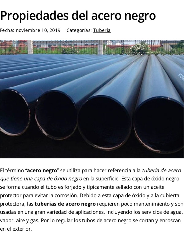 Propiedades de tuberías de acero negro | PDF | Acero | Tubería ...