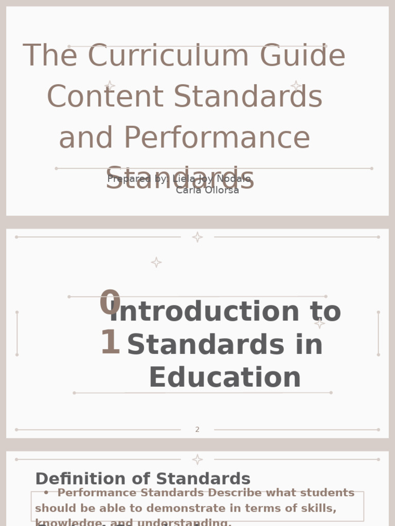 The Curriculum Guide Content Standards and Performance Standards | PDF | Career & Growth | Business