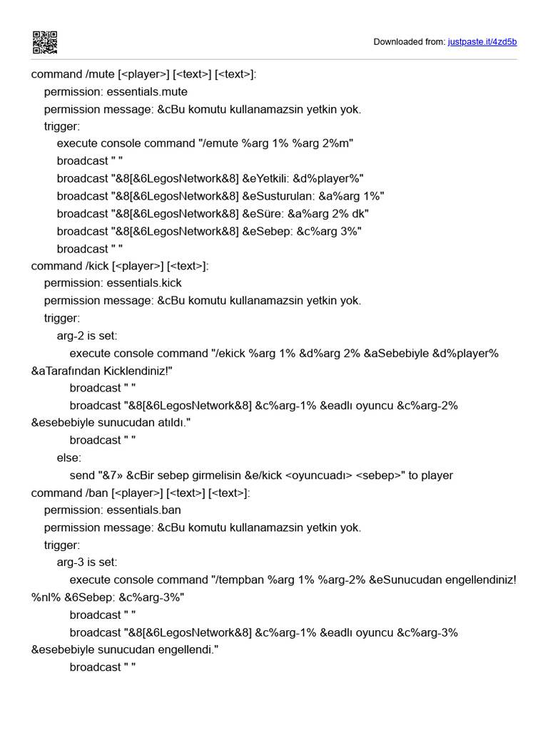 Minecraft Server Command Scripts | PDF | Games & Activities | Computers