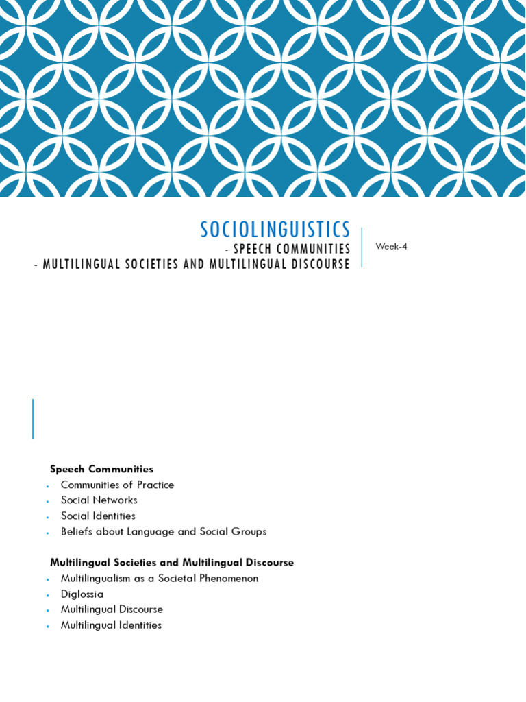 W3-4 Speech Communities & Multilingual Discourse | PDF | Linguistics ...