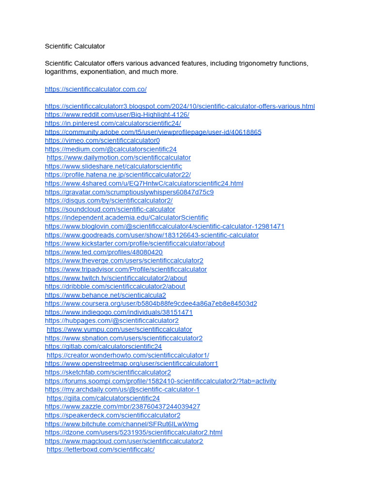 Advanced Scientific Calculator: Solve Complex Equations and Functions Instantly | PDF ...