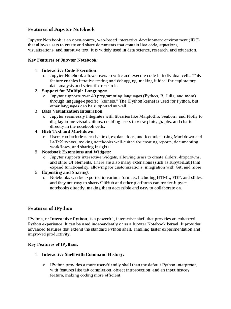 Features of Jupyter Notebook and Ipython | PDF | Shell (Computing ... Features of Jupyter Notebook and Ipython | PDF | Shell (Computing ...