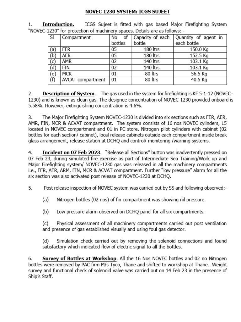 NOVEC system brief | PDF | Manufactured Goods | Equipment