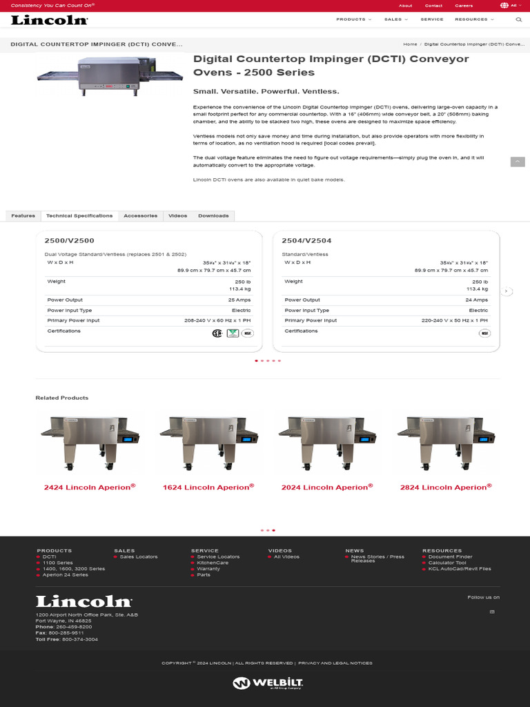 Lincoln - Digital Countertop Impinger (DCTI) Conveyor Ovens - 2500 ...