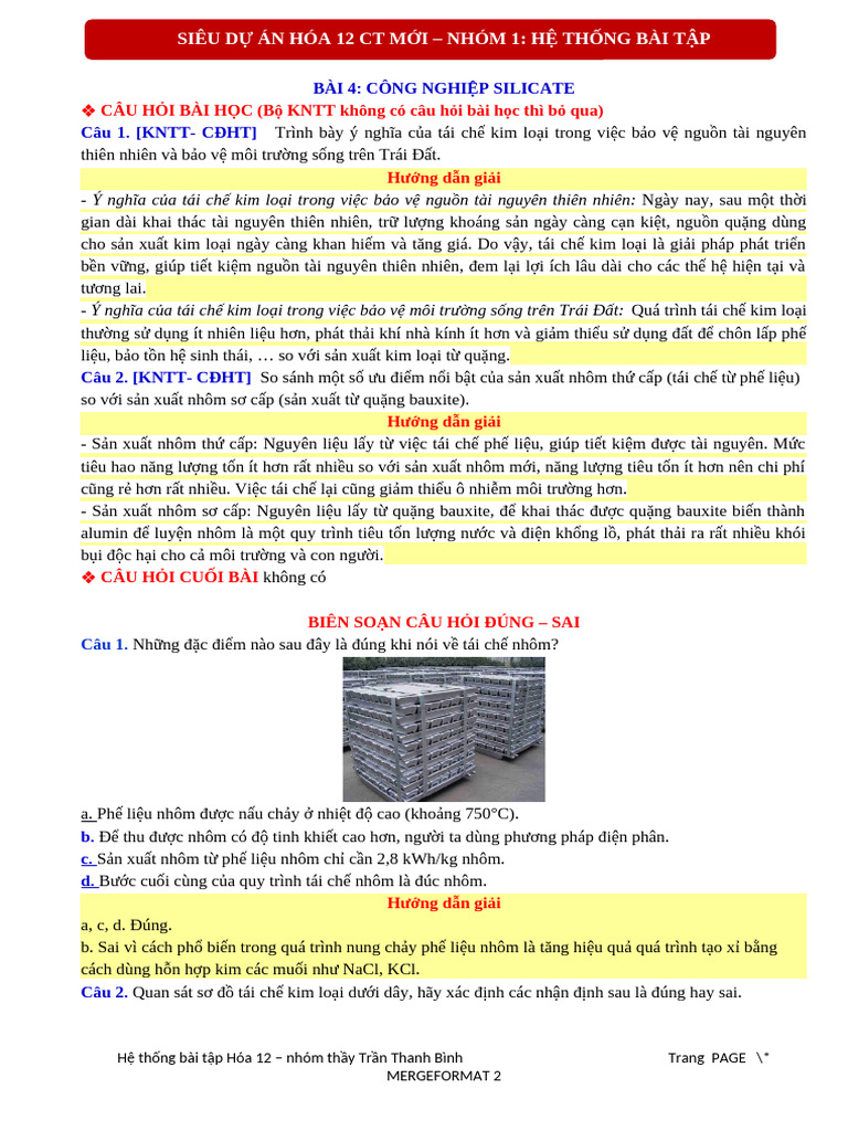 KNTT - Bai 4 - CDHT - Tai Che Kim Loai - Thu Huong | PDF