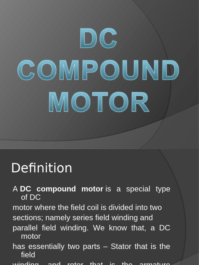 4.2 DC Compound Motor | PDF | Electric Motor | Electrical Components