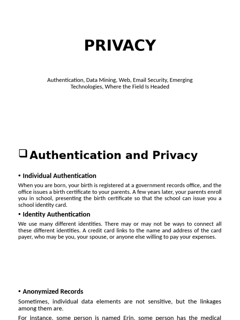 Authentication, Data Mining and Other Topics | PDF | World Wide Web | Internet & Web