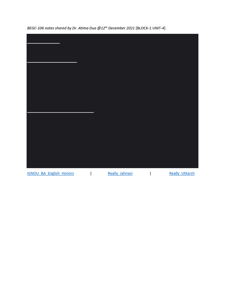 BEGC-106 Notes 12th Dec, 2021 | PDF | General Fiction