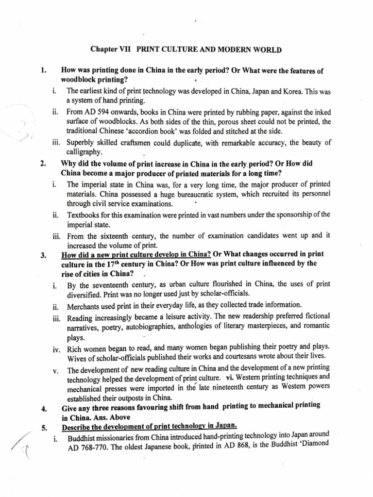 Print Culture Class 10 | PDF | Books | Printing Press