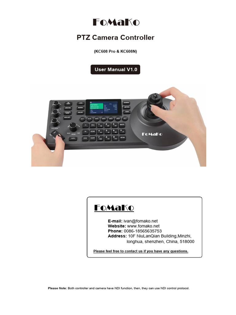 FoMaKo PTZ Camera Controller Guide | PDF | Keyboard Shortcut | Computer ...