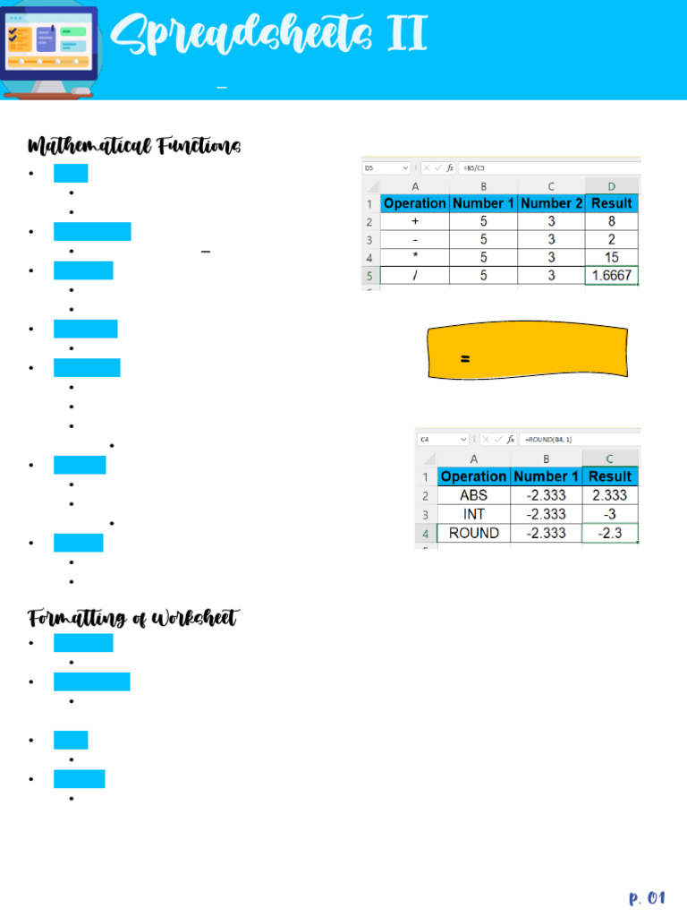 07 Handouts Formatting and Charts | PDF | Pie Chart | Numbers