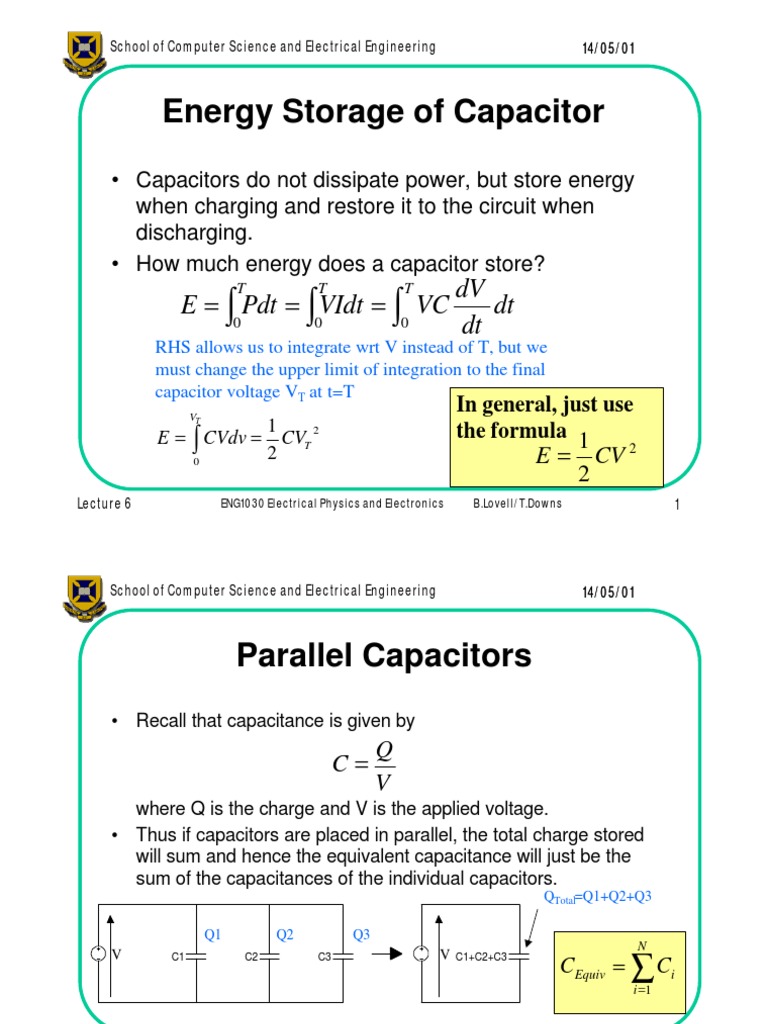 Energy Storage Capcitor | PDF | Series And Parallel Circuits | Capacitor