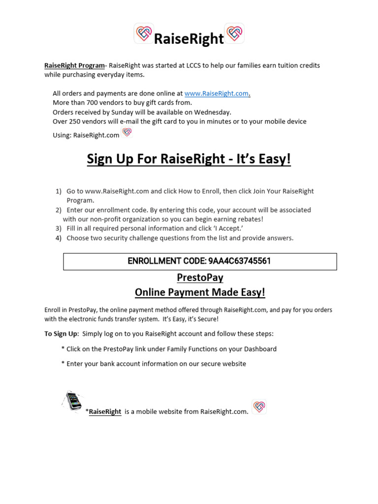 RaiseRight Enrollment Info 2022 2023 v2 | PDF