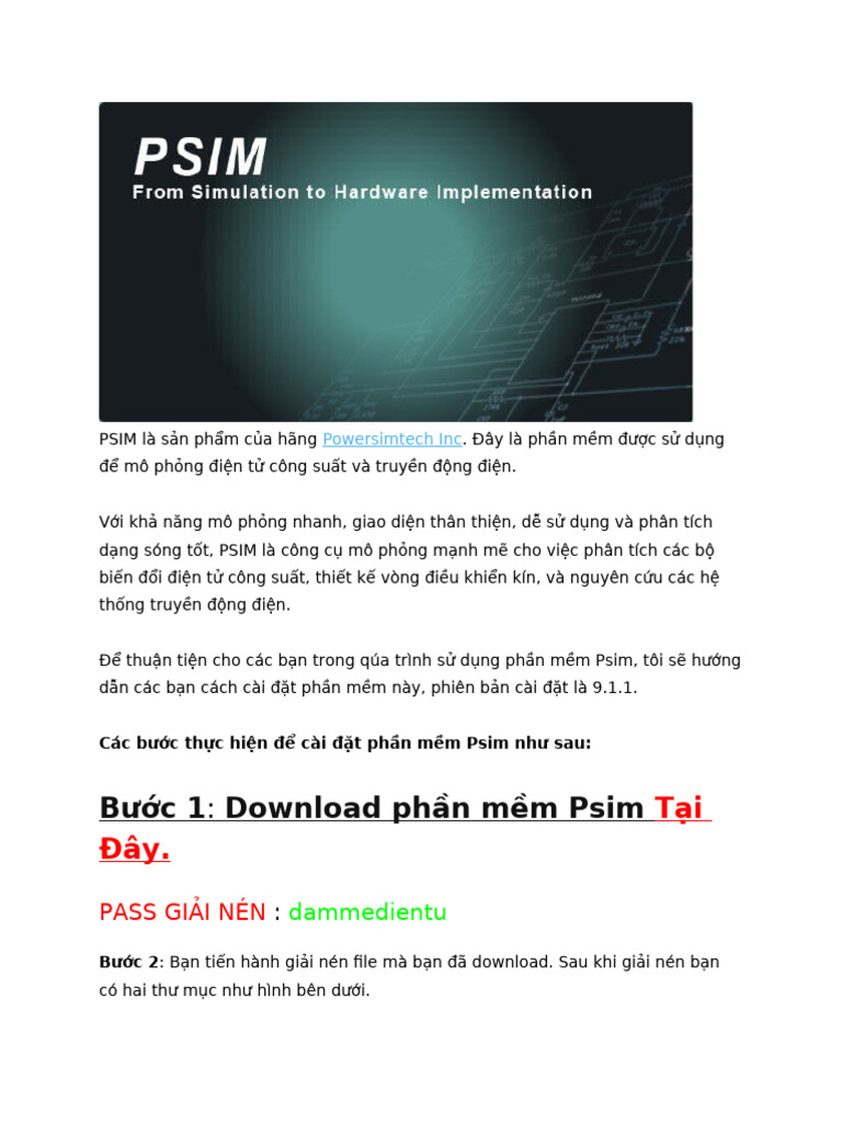 Psim Hướng Dẫn Cài Đặt | PDF
