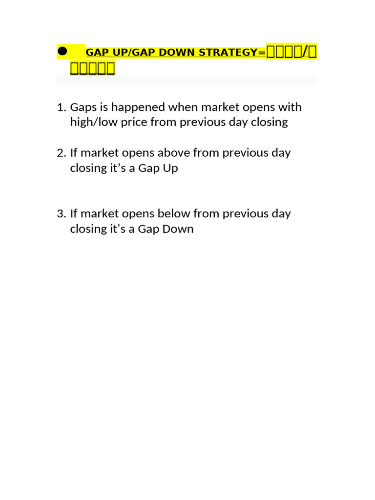 Gap Up/Down Trading Strategies Explained | PDF