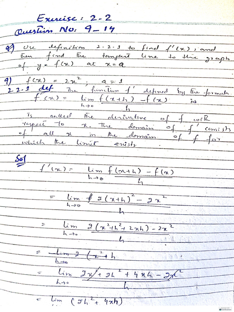 Calculus Solution Chapter 2.2 | PDF