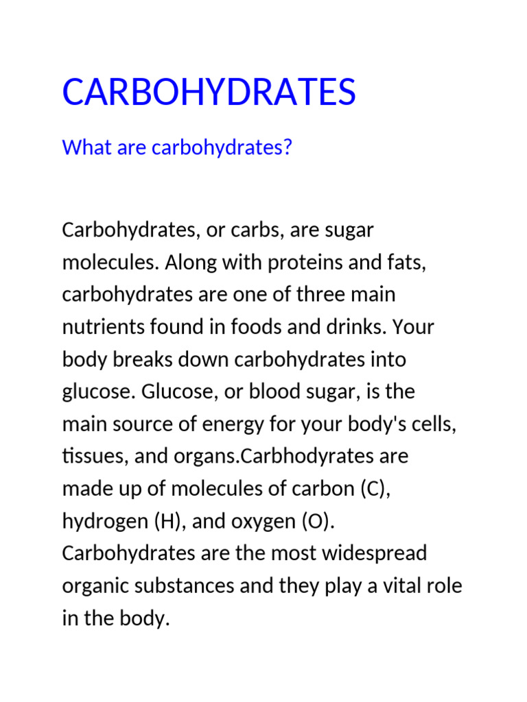 CARBOHYDRATES-WPS_Office | PDF | Carbohydrates | Nutrition