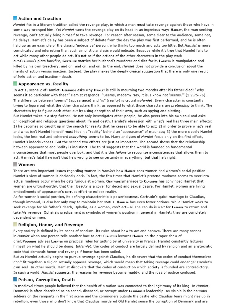 Action And Inaction Pdf Hamlet Plays Based On European Myths And