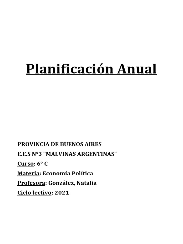 Planificacion Ees3 - Economia Politica | PDF | Capitalismo | Economía ...