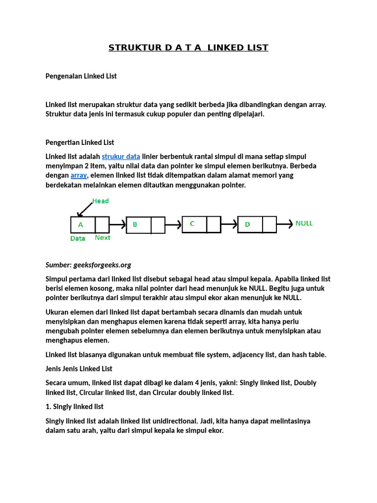 Struktur D A T A Linked List | PDF