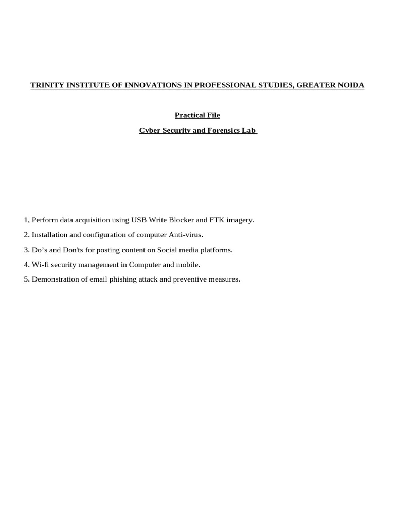 Cyber Security Practical Lab Guide | PDF