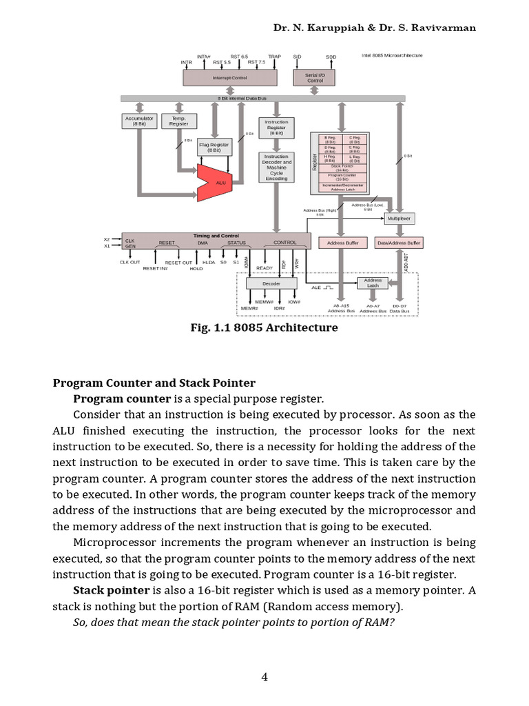8085 Architecture: Program Counter & Stack Pointer | PDF | Teaching Methods & Materials | Computers