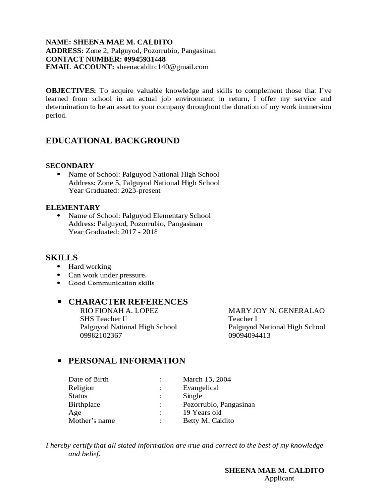 RESUME TEMPLATE | PDF | Behavior Modification | Learning