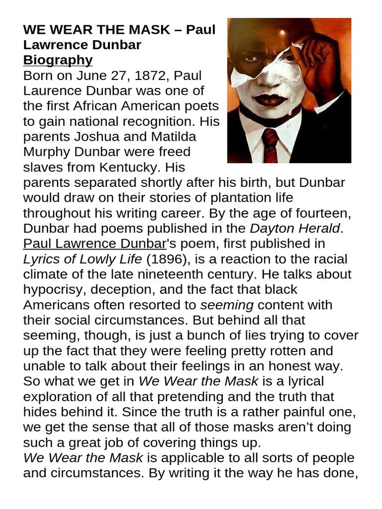We Wear The Mask - Projector | PDF