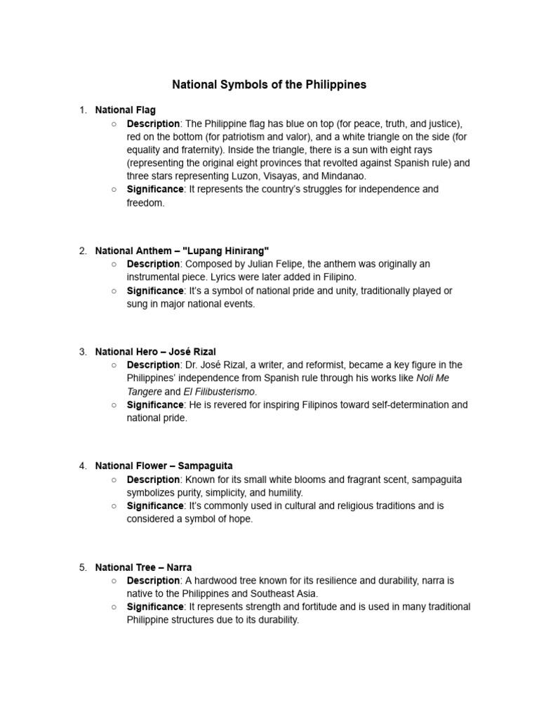 National Symbols of The Philippines | PDF | Philippines
