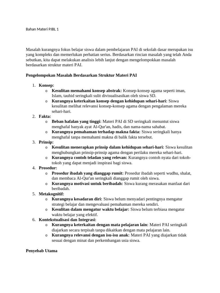 Bahan Materi PJBL 1 | PDF