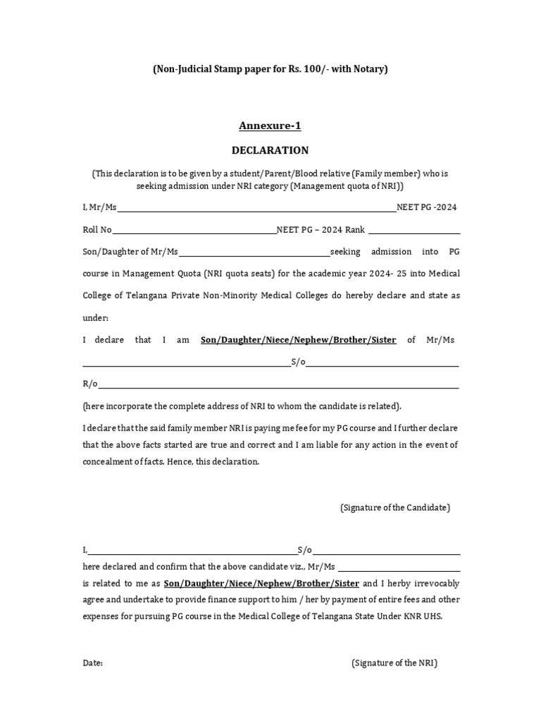 9.NRI Declaration Form PG-MQ2 | PDF