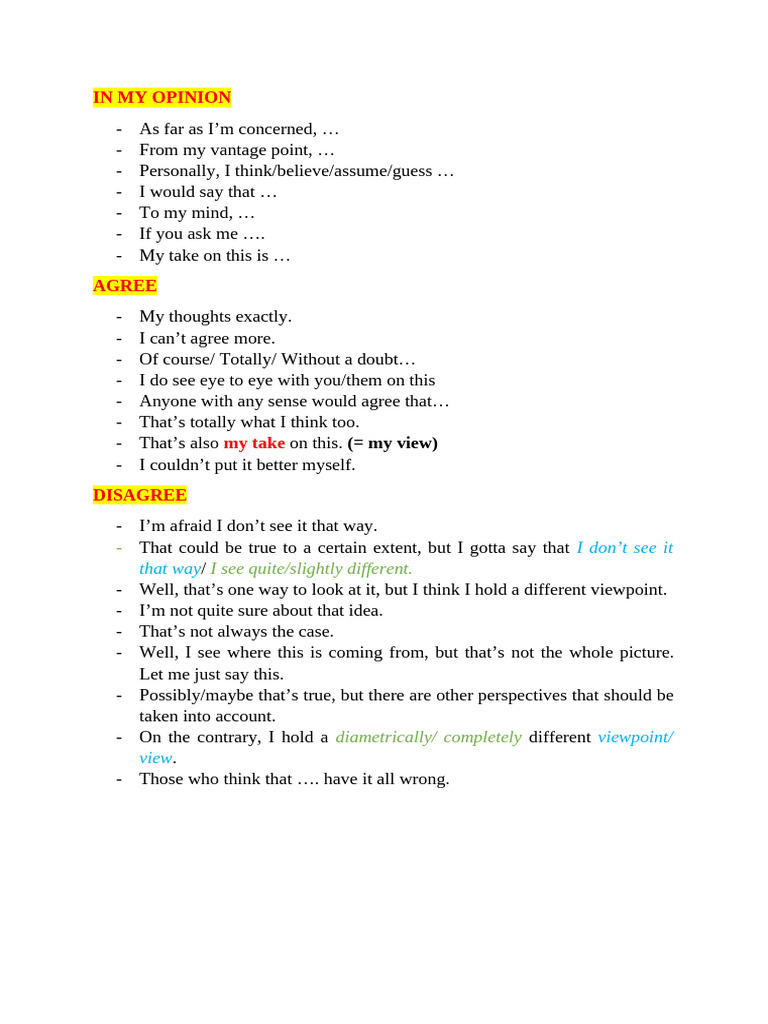 Discourse Markers For Speaking | PDF | Language Arts & Discipline ...